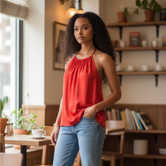 LOFT | Tops | Loft Vibrant Burnt Orange Camisole Top | Poshmark